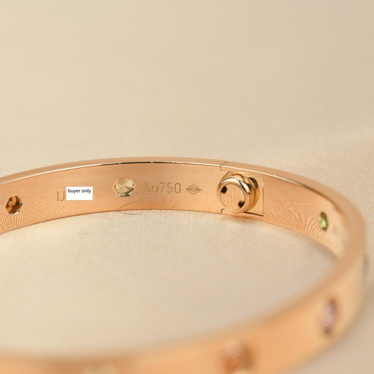 Cartier Love Bracelet Multi Gem Rainbow Rose Gold at 1stDibs