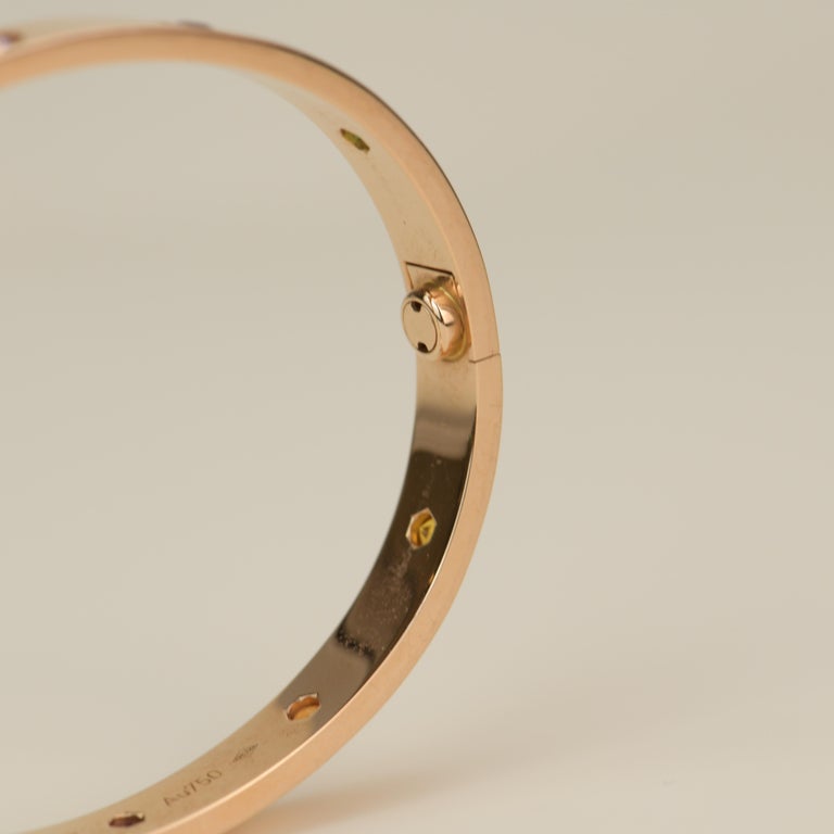 Cartier Love Bracelet Multi Gem Rainbow Rose Gold at 1stDibs