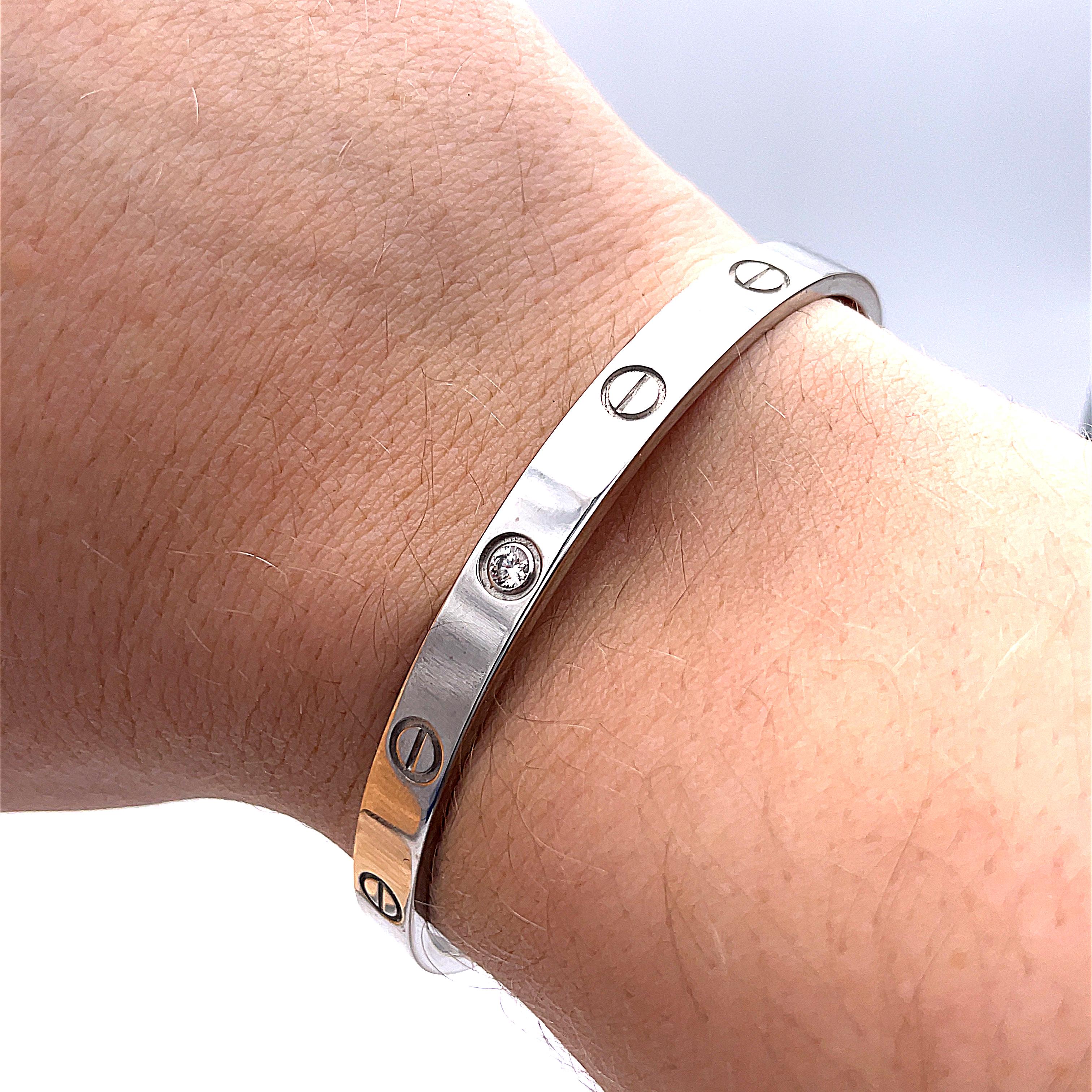 Cartier Love Bracelet White Gold at 1stDibs