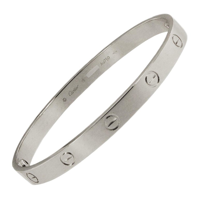 Cartier Love Bracelet White Gold at 1stDibs