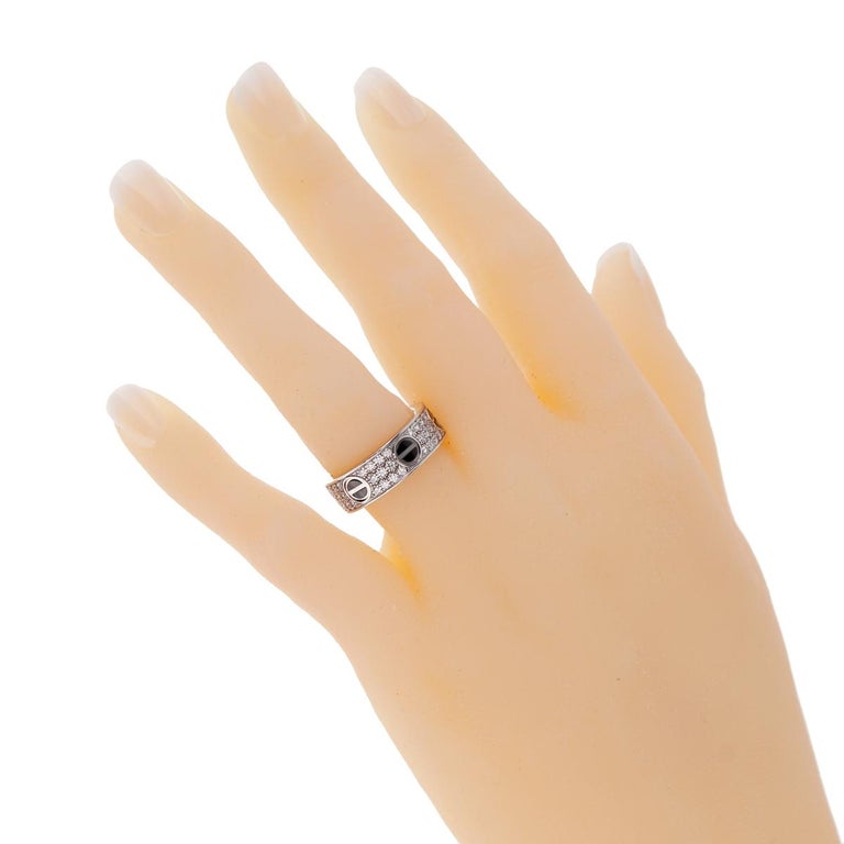 Cartier Love Ceramic Diamond Gold Ring at 1stDibs