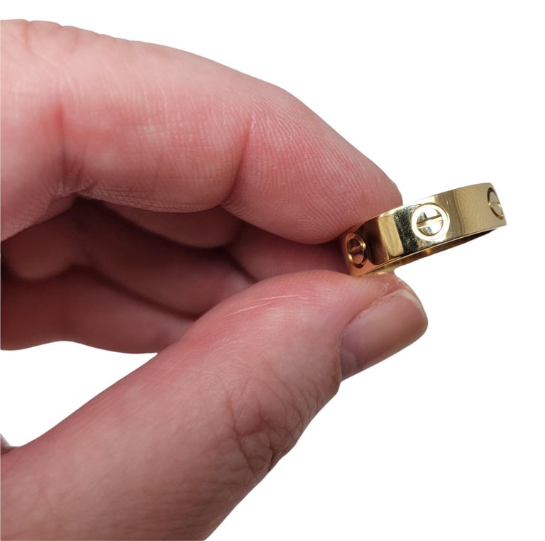 Cartier Love Collection 18 Karat Yellow Gold Band Ring with Box at 1stDibs