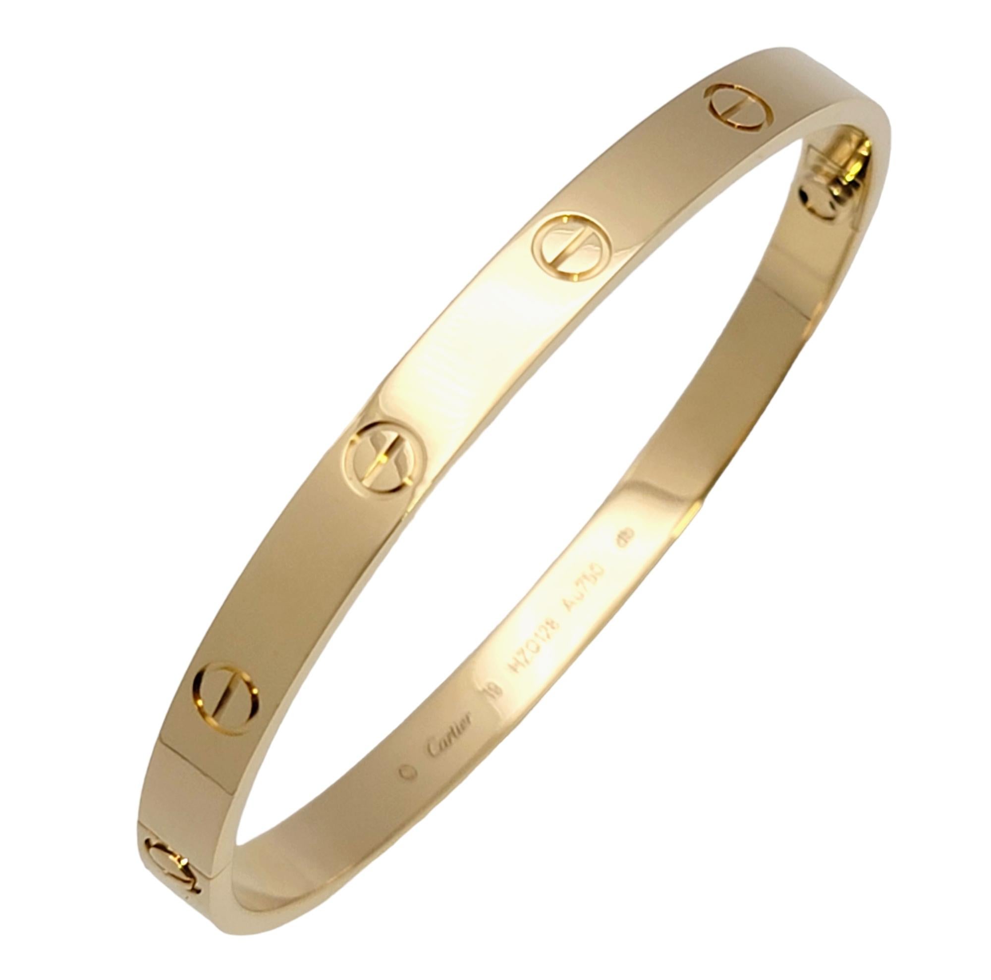 Cartier Love Collection 18 Karat Yellow Gold Bangle Bracelet with ...
