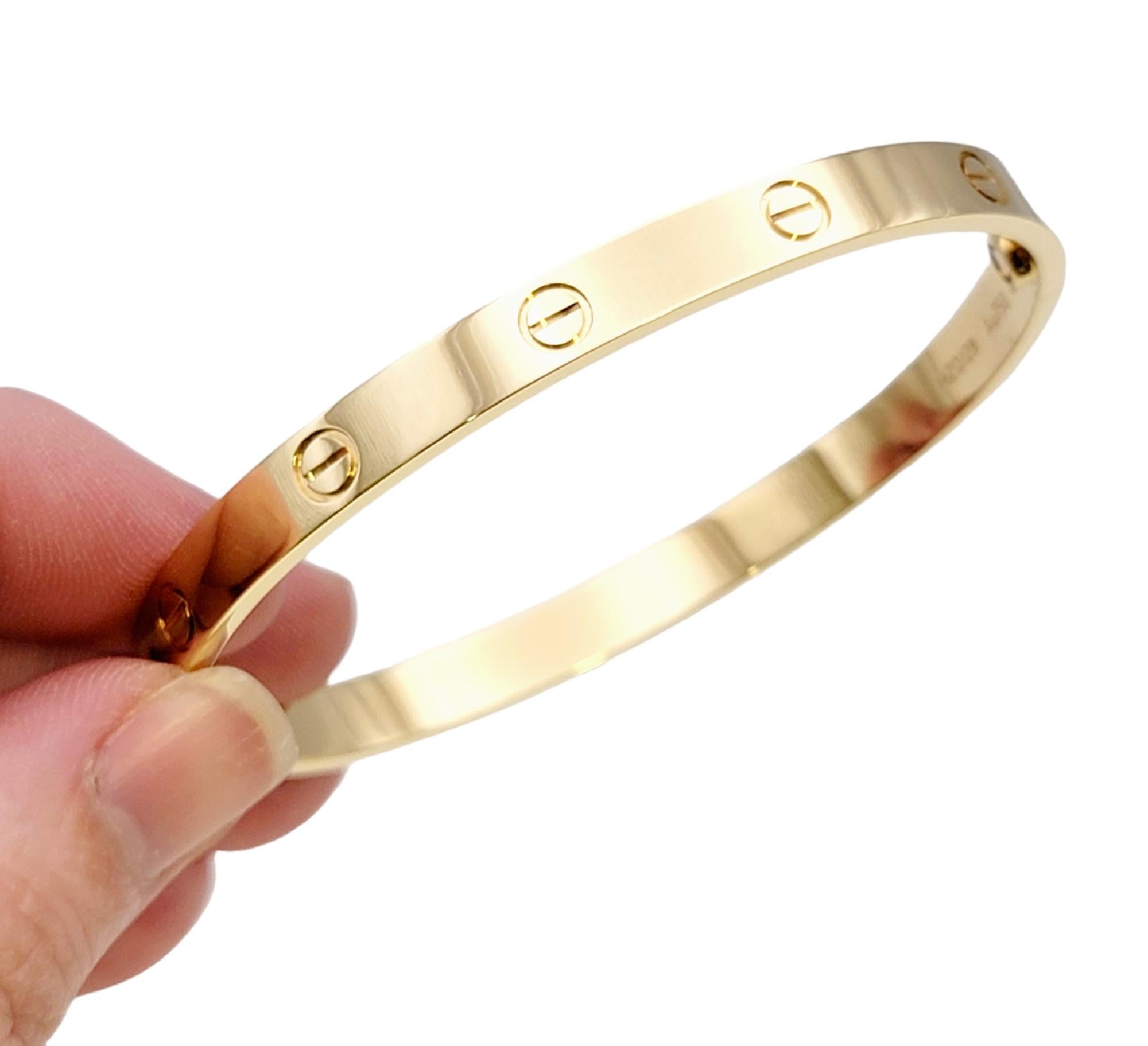 Cartier Love Collection 18 Karat Yellow Gold Bangle Bracelet with ...