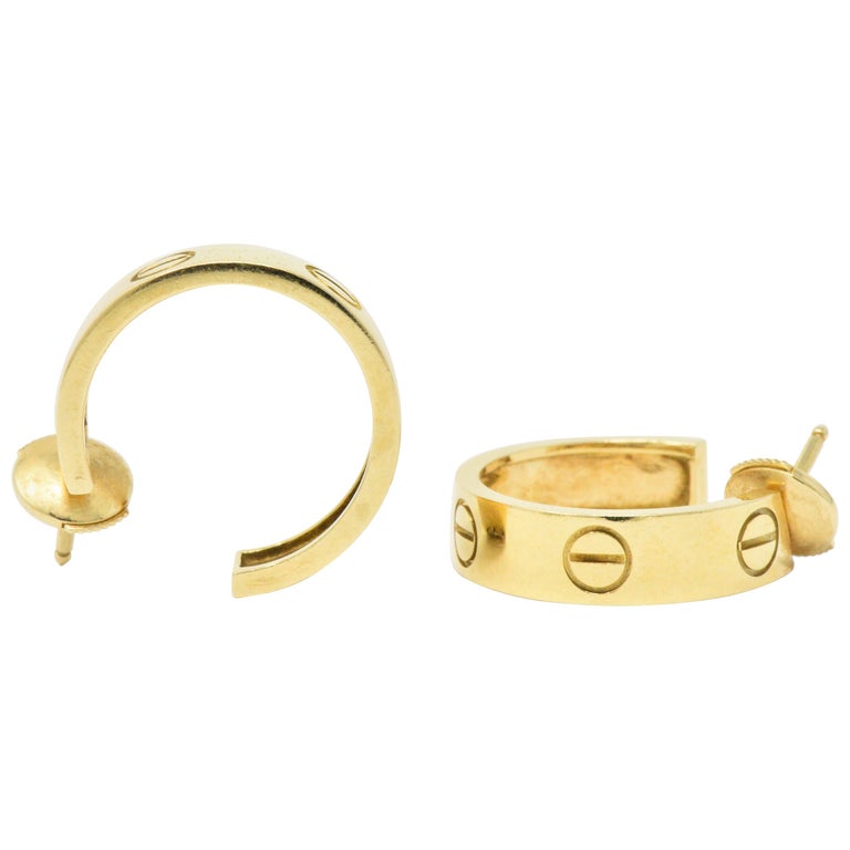 Cartier Love Collection Hoop Earrings 18 Karat Yellow Gold at 1stDibs ...