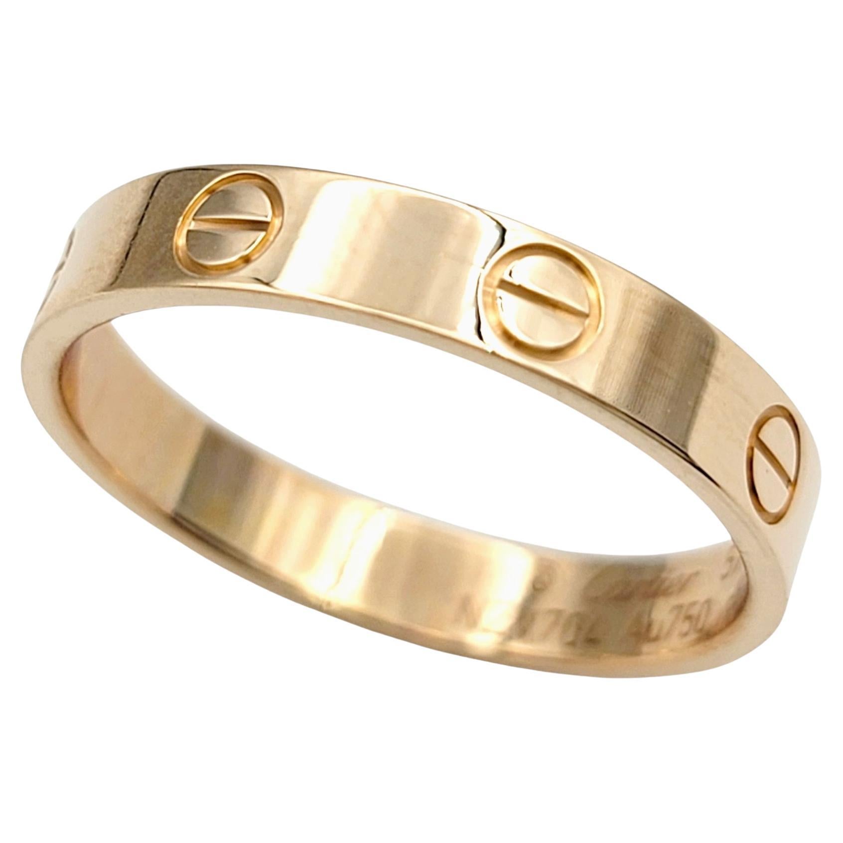 Cartier Love Collection Narrow Wedding Band Ring Set in 18 Karat Rose ...