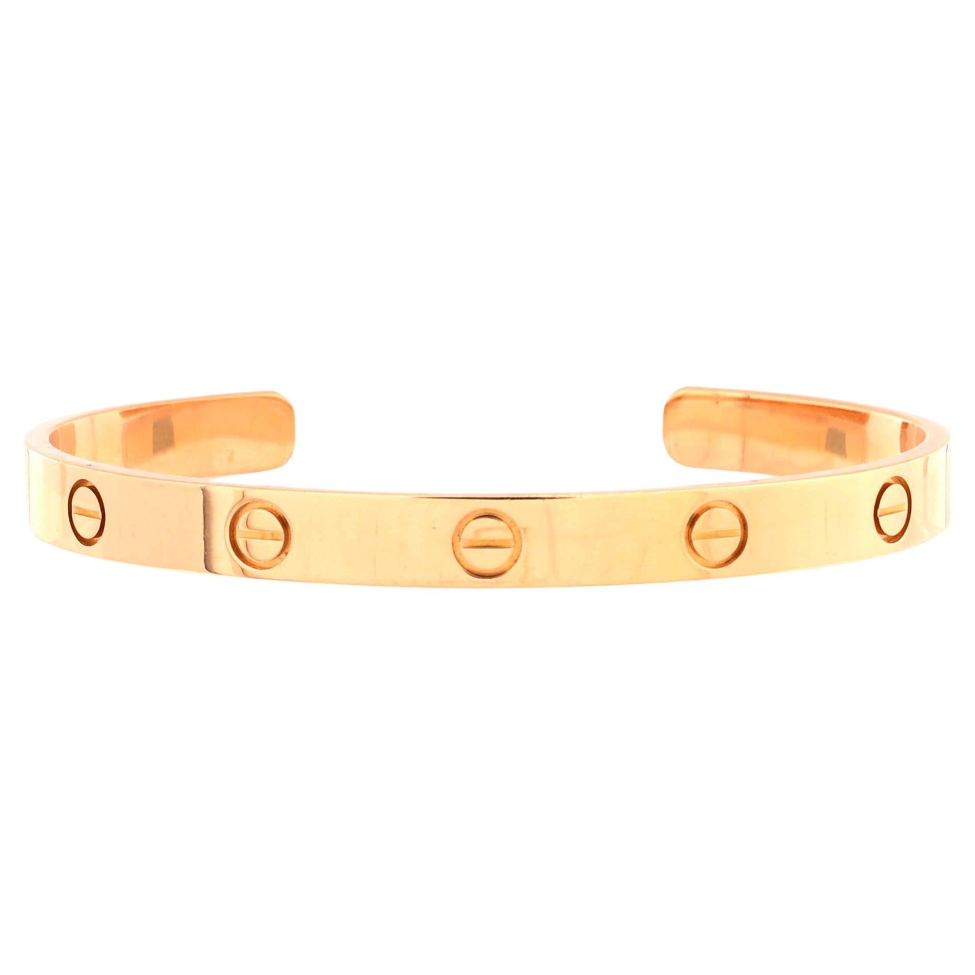Cartier Love Cuff Bracelet 18k Rose Gold at 1stDibs