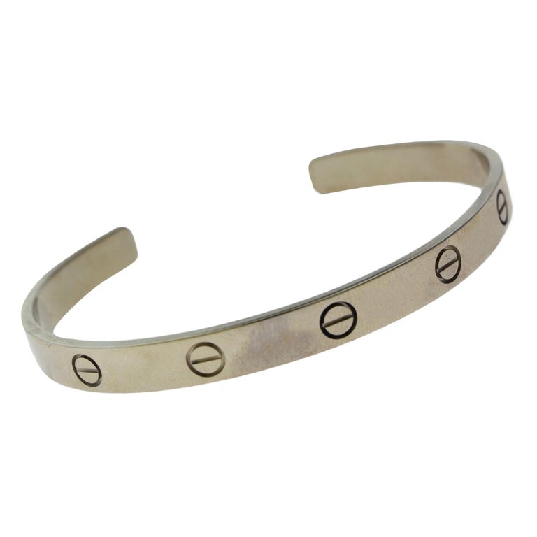 Cartier Love Cuff in White Gold, 'C-350' For Sale at 1stDibs