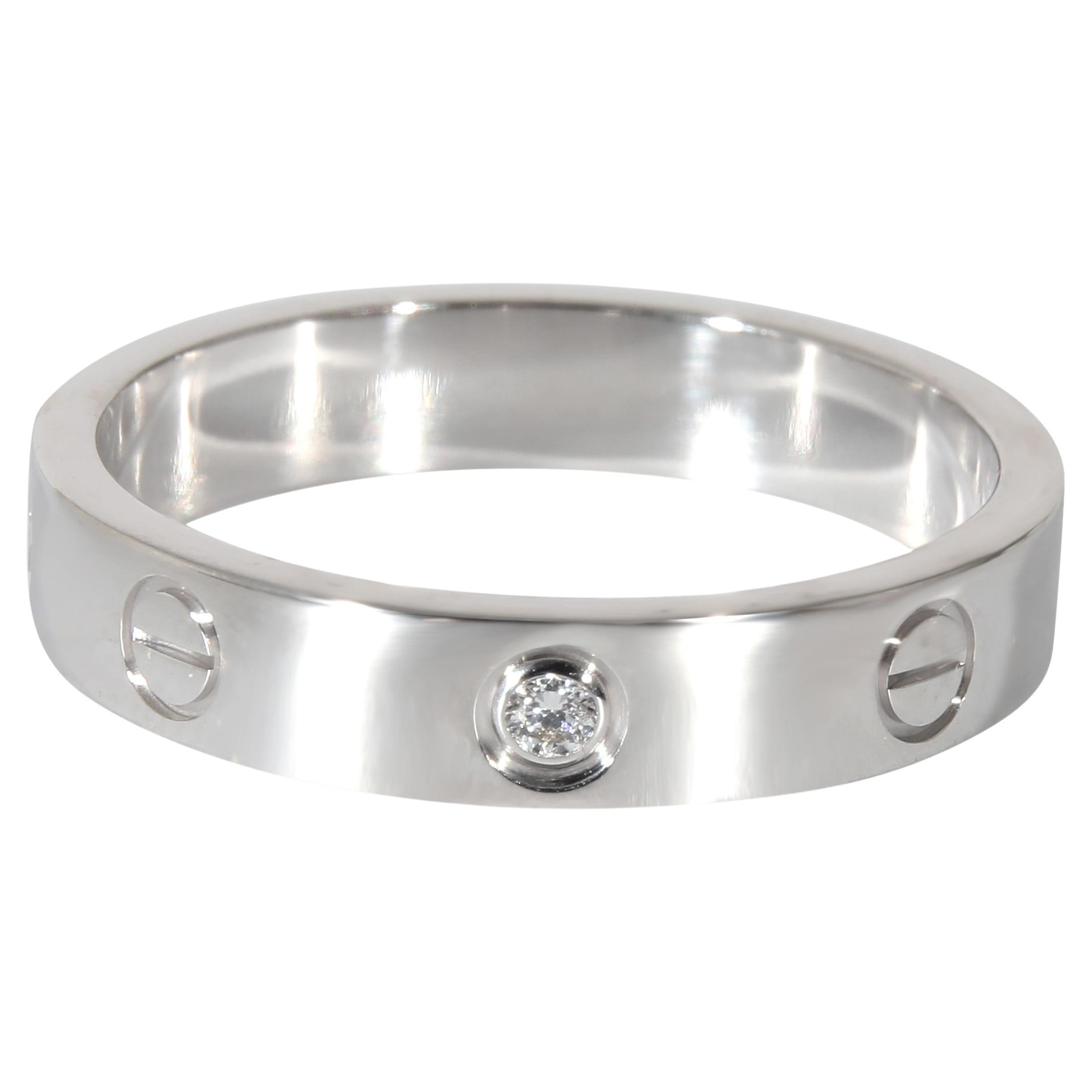 Cartier Love Diamond Band in 18k White Gold 0.02 CTW For Sale at 1stDibs