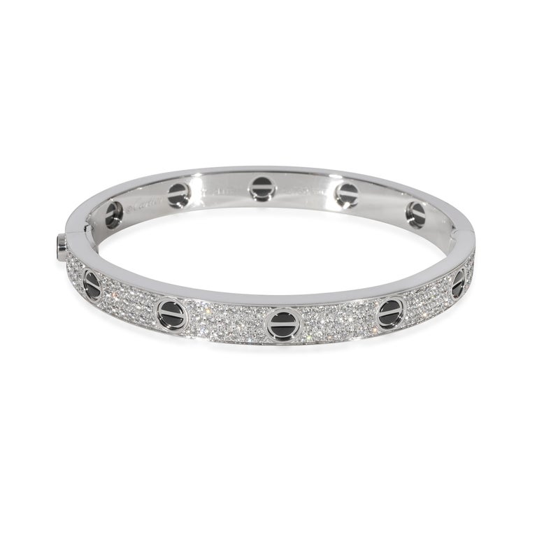 Cartier Love Diamond Pave Ceramic Bracelet in 18K White Gold 1.99 Ctw ...