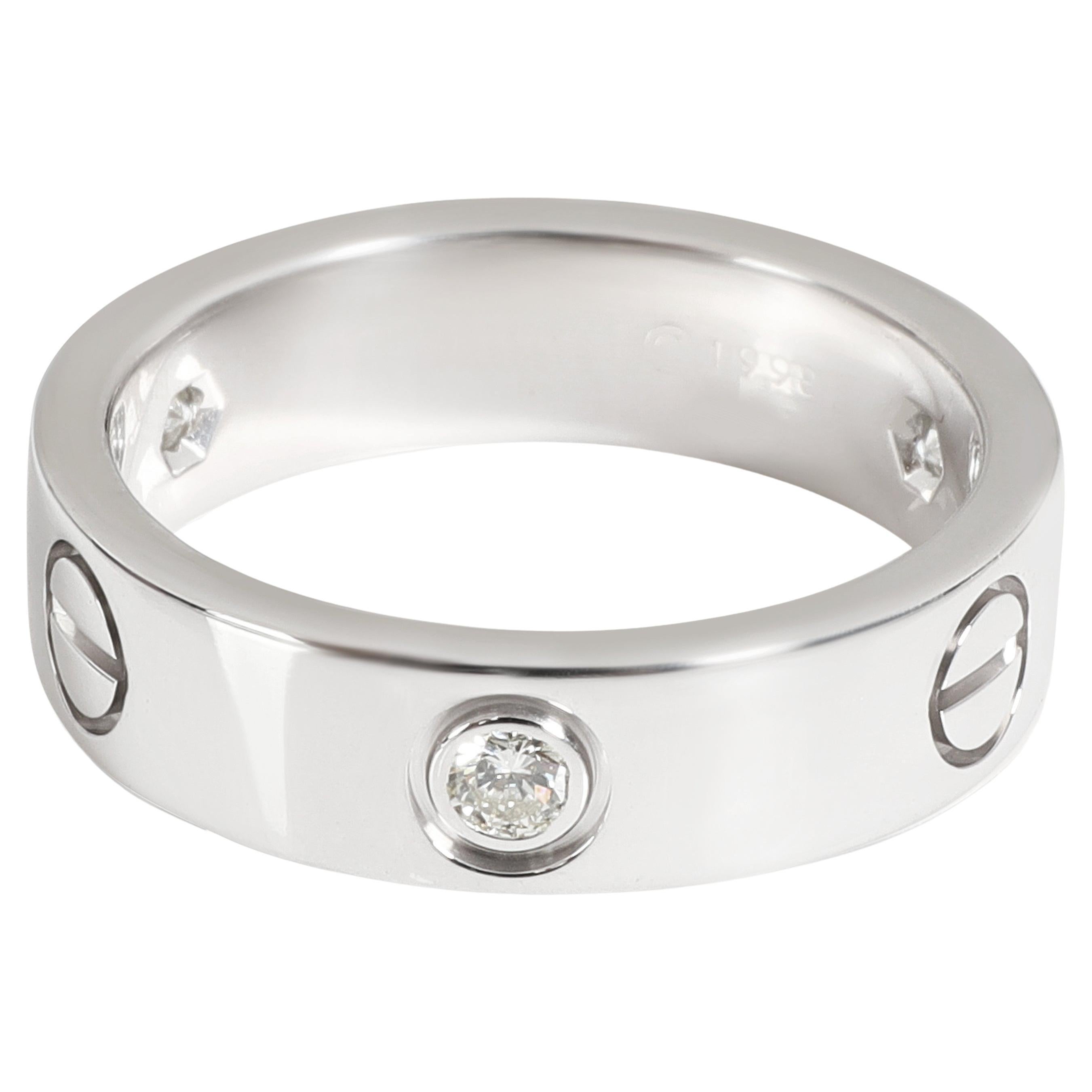 Pre-Owned Cartier Love Diamond Screw Band Ring .31ctw 18ky 59 8.75 Box ...