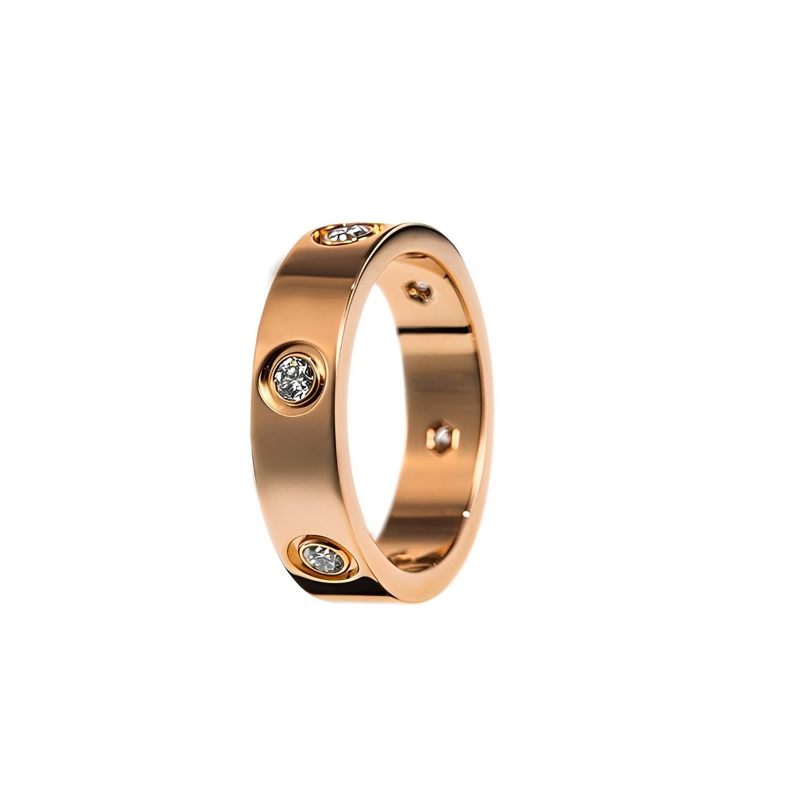 Cartier Love Diamond Rose Gold Ring For Sale at 1stDibs