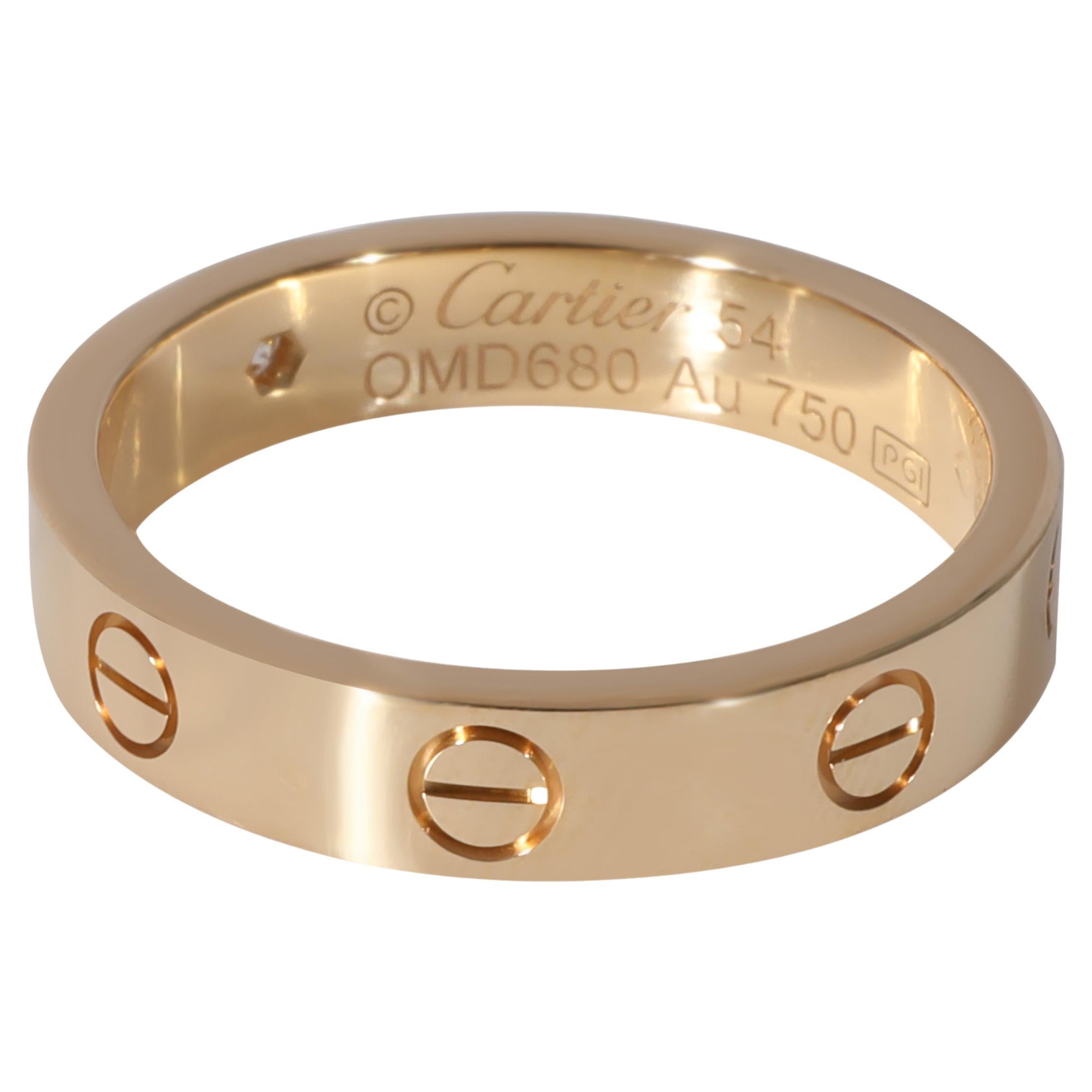 Cartier Love Diamond Wedding Band in 18k Rose Gold 0.02 CTW For Sale at ...