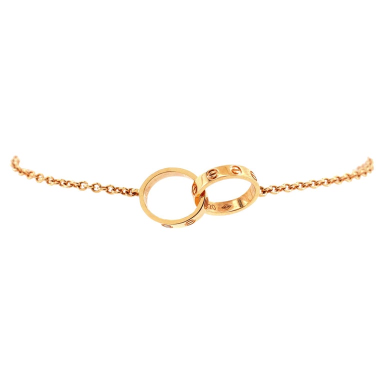 Cartier Love Interlocking Bracelet 18k Rose Gold For Sale at 1stDibs