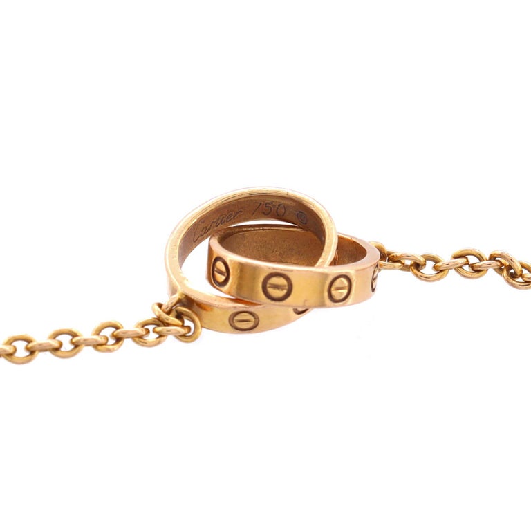 Cartier Love Interlocking Bracelet 18k Yellow Gold For Sale at 1stDibs