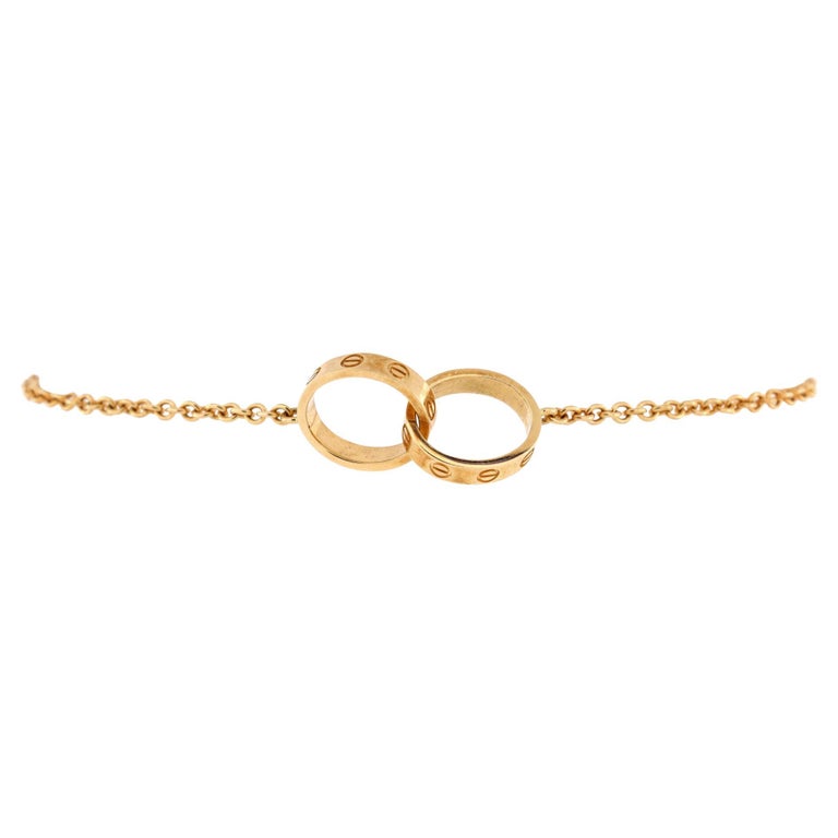Cartier Love Interlocking Bracelet 18K Yellow Gold For Sale at 1stDibs