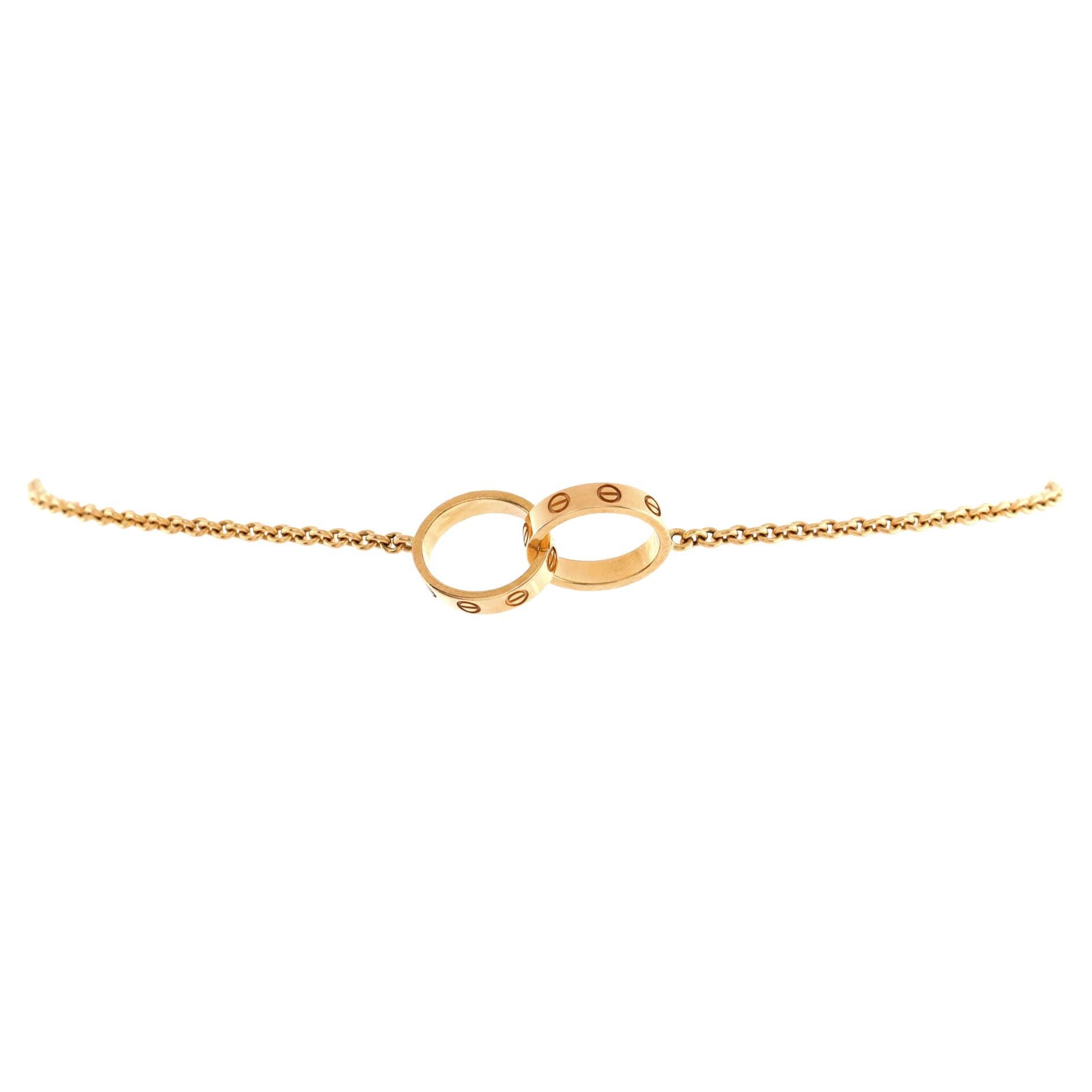 Cartier Love Interlocking Bracelet 18k Yellow Gold For Sale at 1stDibs