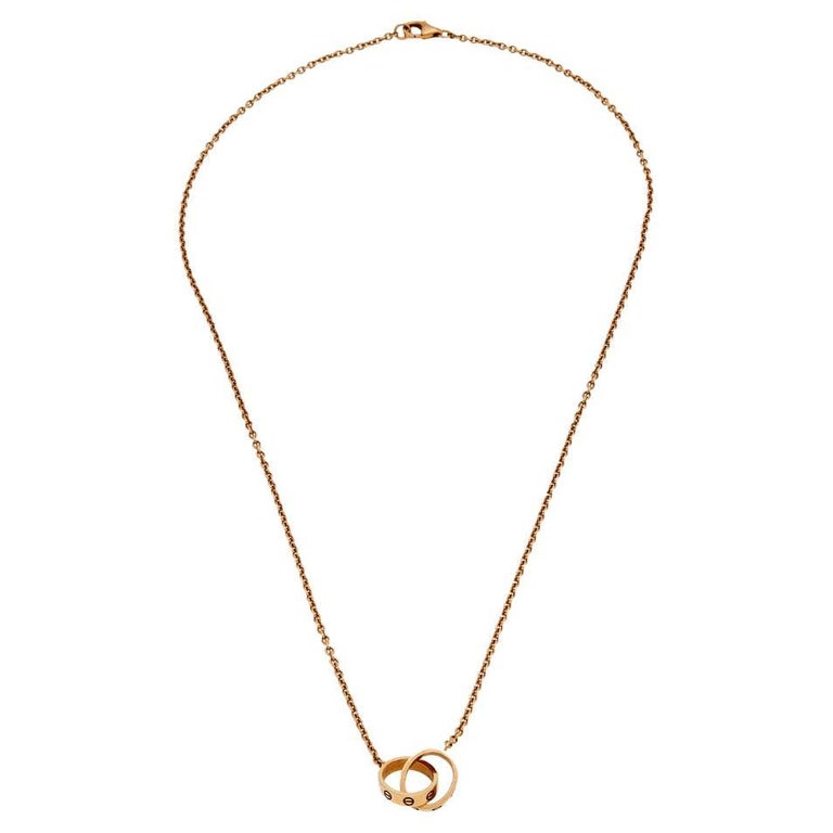 Cartier Love Interlocking Loop 18k Rose Gold Necklaces at 1stDibs