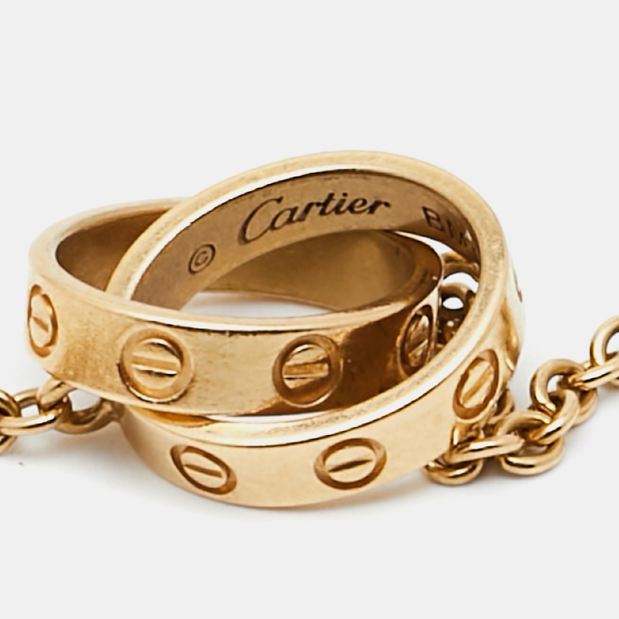 Cartier Love Interlocking Loop 18k Yellow Gold Bracelet at 1stDibs