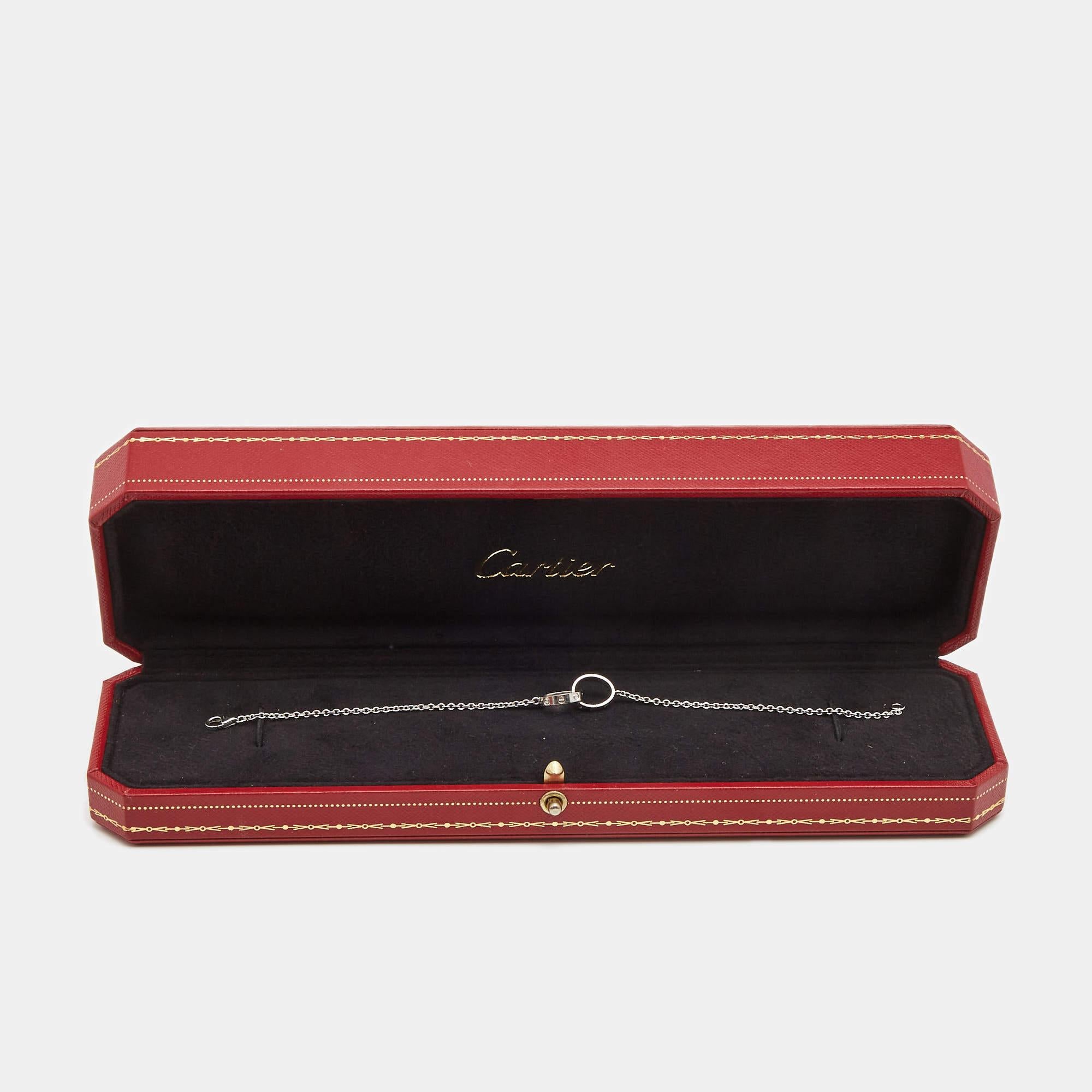 Cartier Love Interlocking Loops 18k White Gold Bracelet For Sale at 1stDibs
