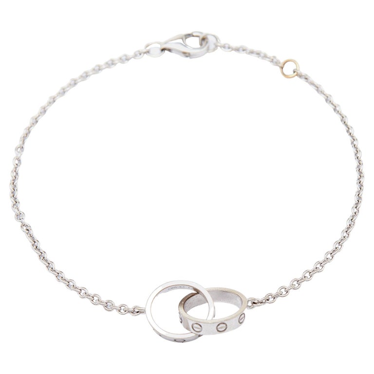 Cartier Love Interlocking Loops 18k White Gold Bracelet For Sale at 1stDibs