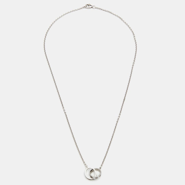 Cartier Love Interlocking Loops 18k White Gold Necklace For Sale at 1stDibs