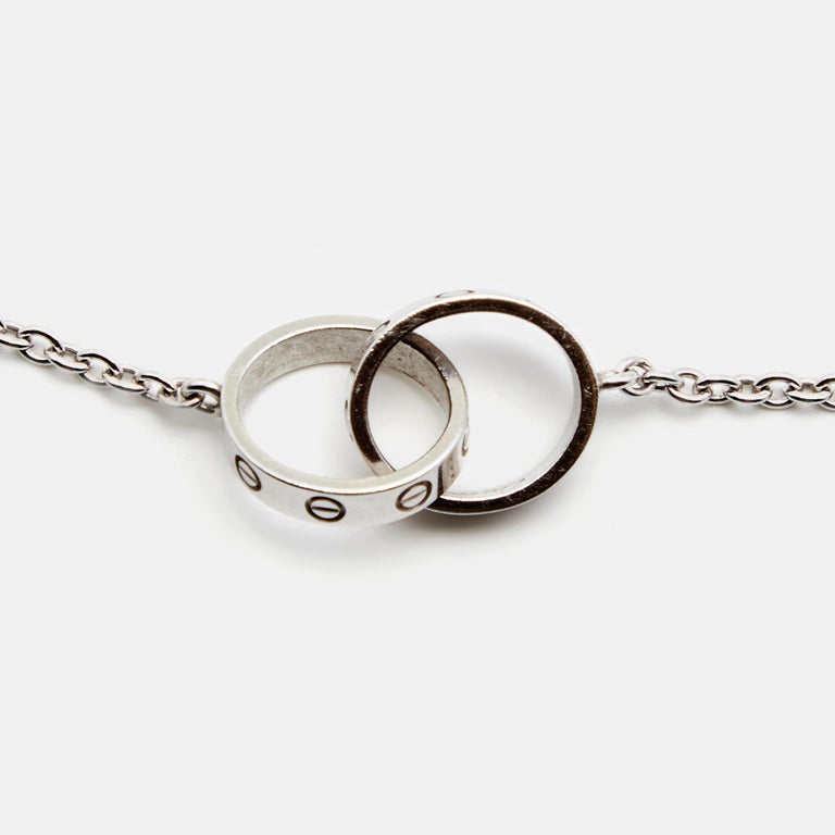 Cartier Love Interlocking Loops 18k White Gold Necklace For Sale at 1stDibs