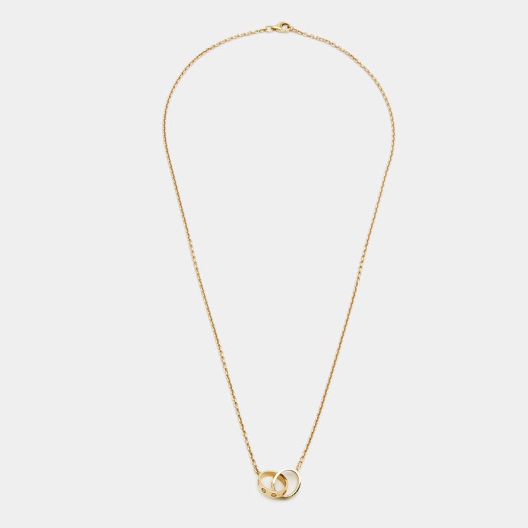 Cartier Love Interlocking Loops 18k Yellow Gold Chain Necklace For Sale ...