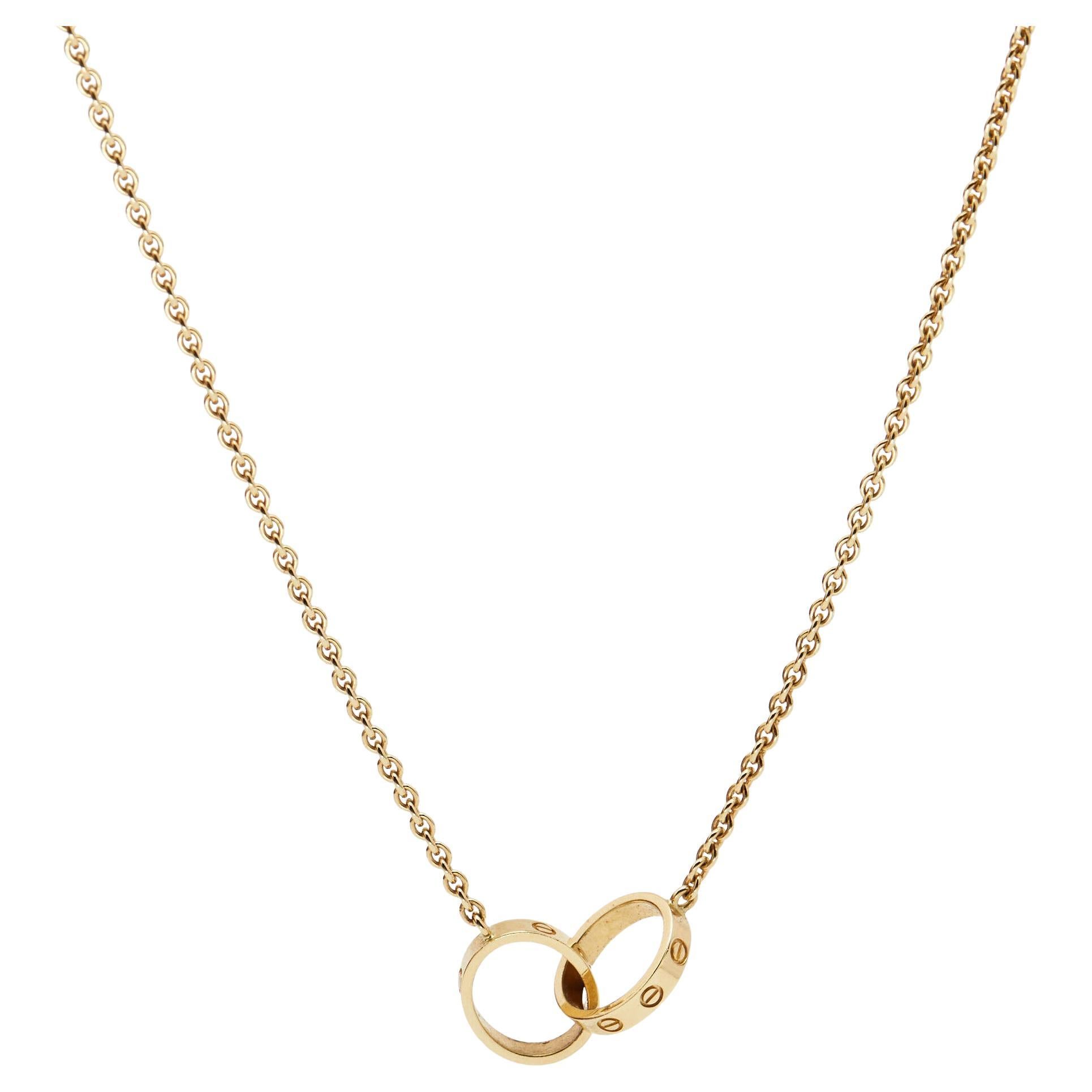 Cartier Love Interlocking Necklace 18K Yellow Gold and Diamonds For ...