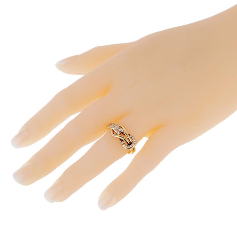 Cartier Love Knot Diamond Gold Ring at 1stDibs | cartier love knot ring ...