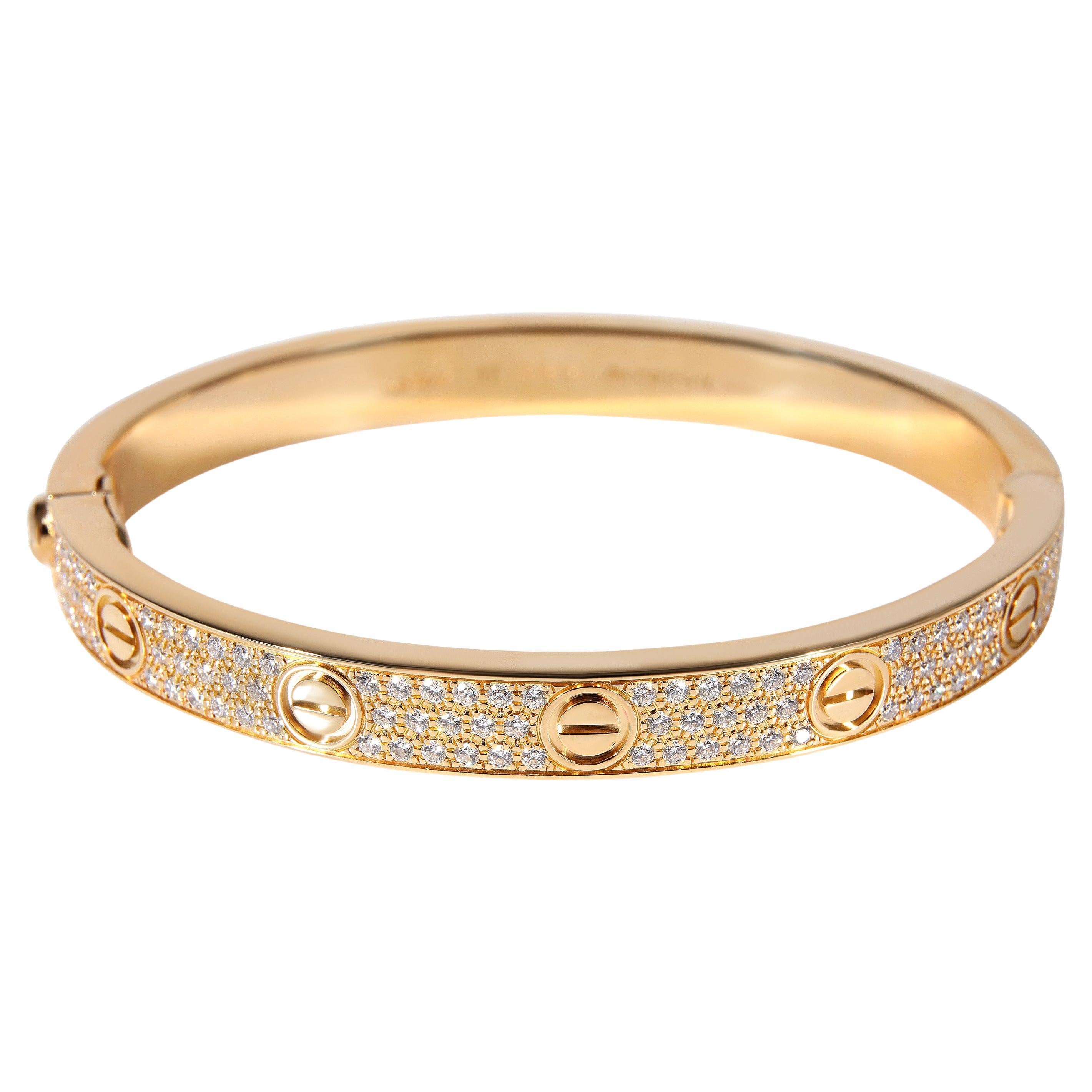 Cartier Love Full Diamond Pave Bangle in White Gold at 1stDibs ...