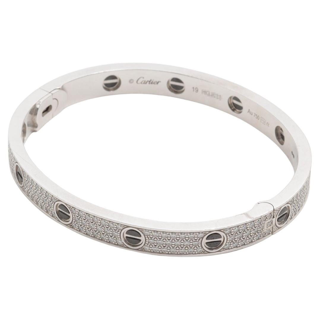 Cartier Love Pavé Diamond Bracelet For Sale at 1stDibs