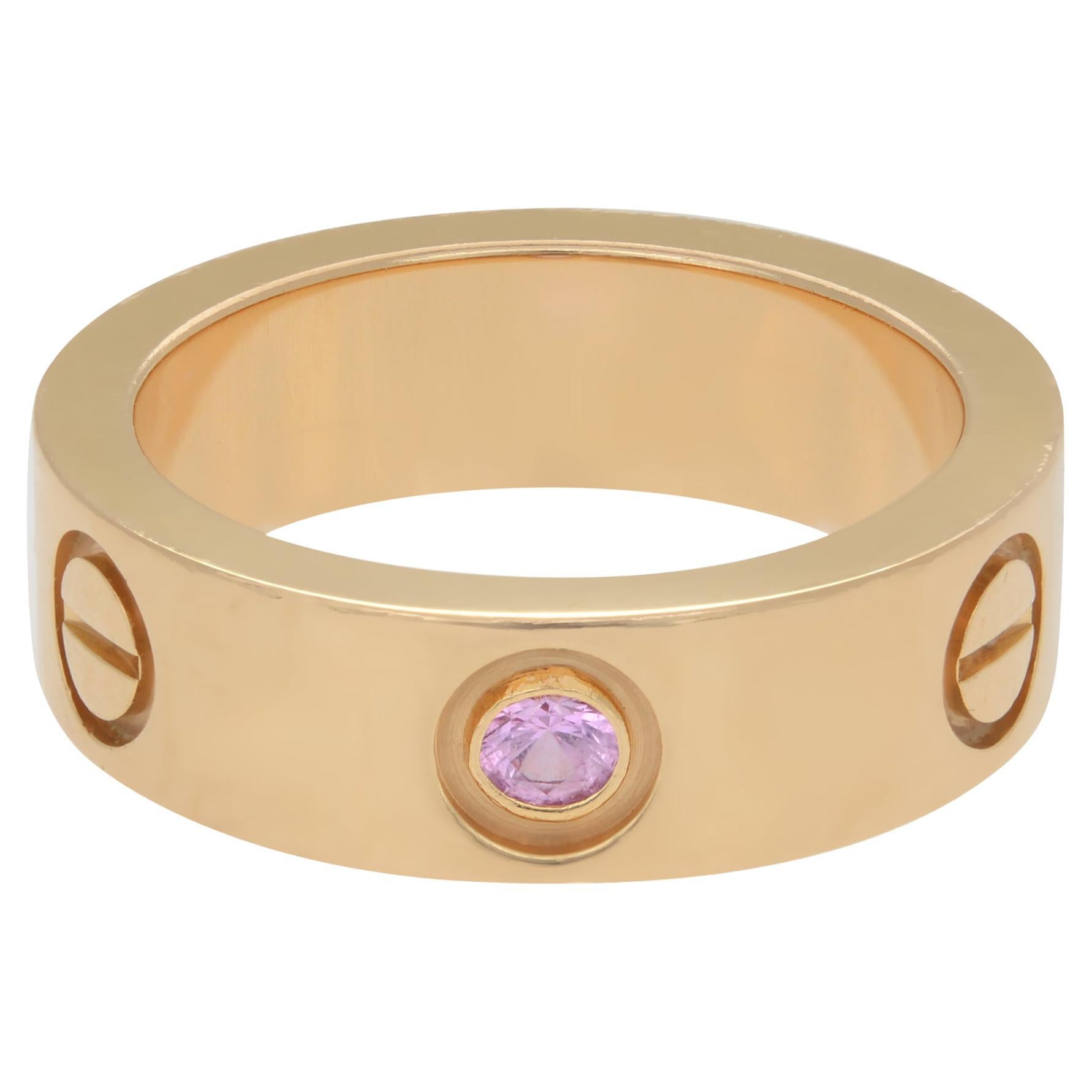 Cartier Pink Sapphire Diamond Yellow Gold Ring at 1stDibs | cartier ...