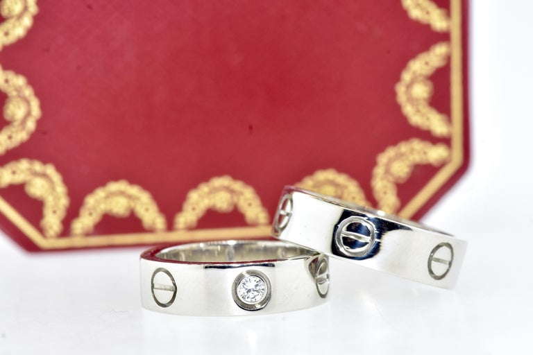 Cartier Love Ring, a matching pair in 18K white gold For Sale at ...