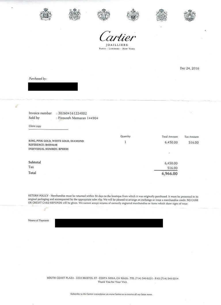 Cartier Love Ring Diamond Paved Pink and White Gold Full Set COA Box ...