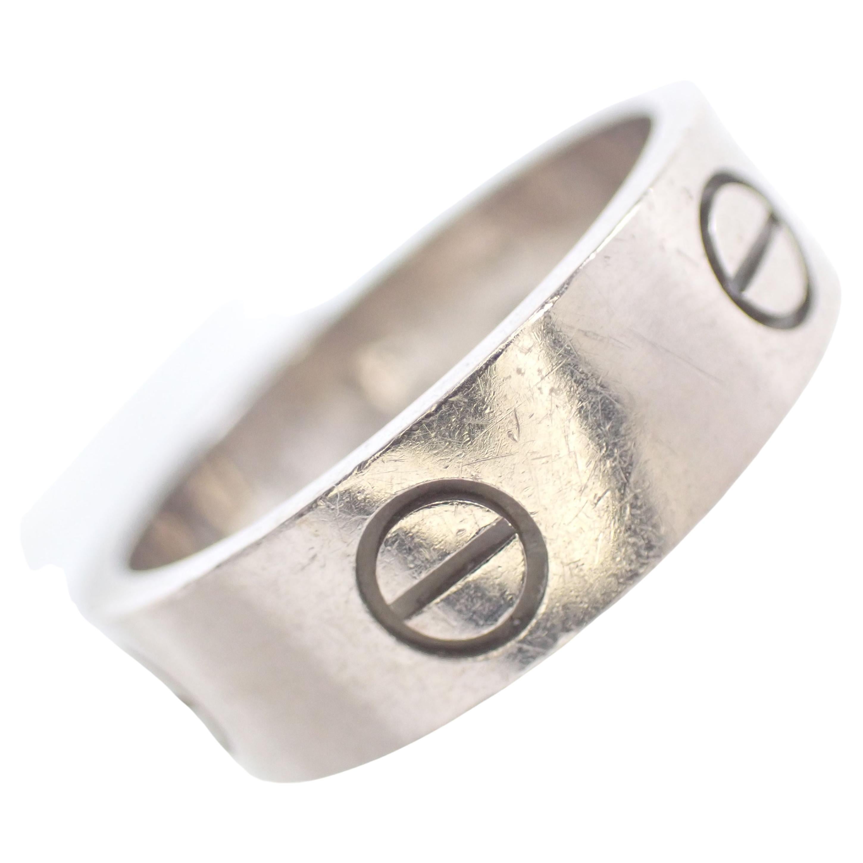 Cartier Love half diamond ring For Sale at 1stDibs
