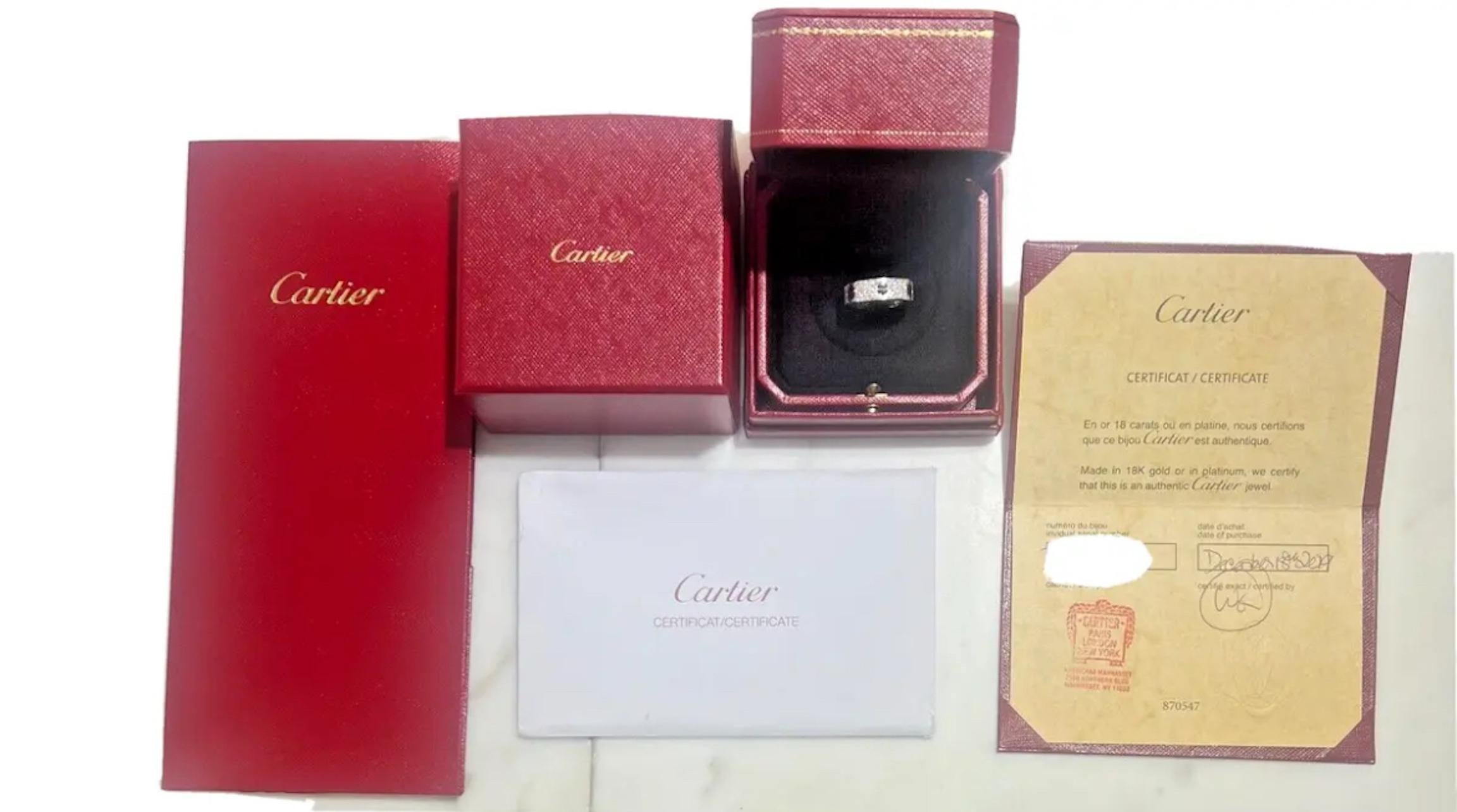 Cartier Love Ring Pave Diamond and Ceramic Ring Sz 55 with Box and ...
