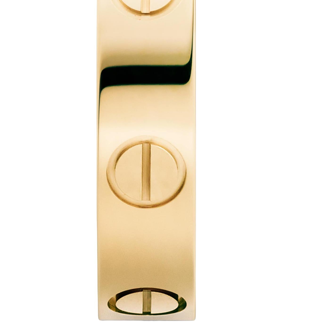 Cartier Love Ring Yellow Gold Wedding Band Size 54 For Sale at 1stDibs
