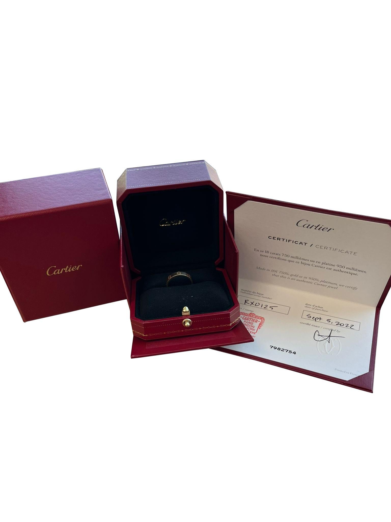 Cartier Love Ring Yellow Gold Wedding Band Size 54 For Sale at 1stDibs