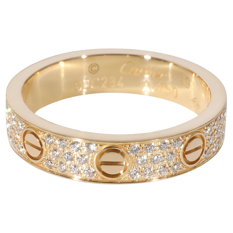 Cartier Love Wedding Diamond Band Paved in 18k Yellow Gold 0.31 Ctw For ...