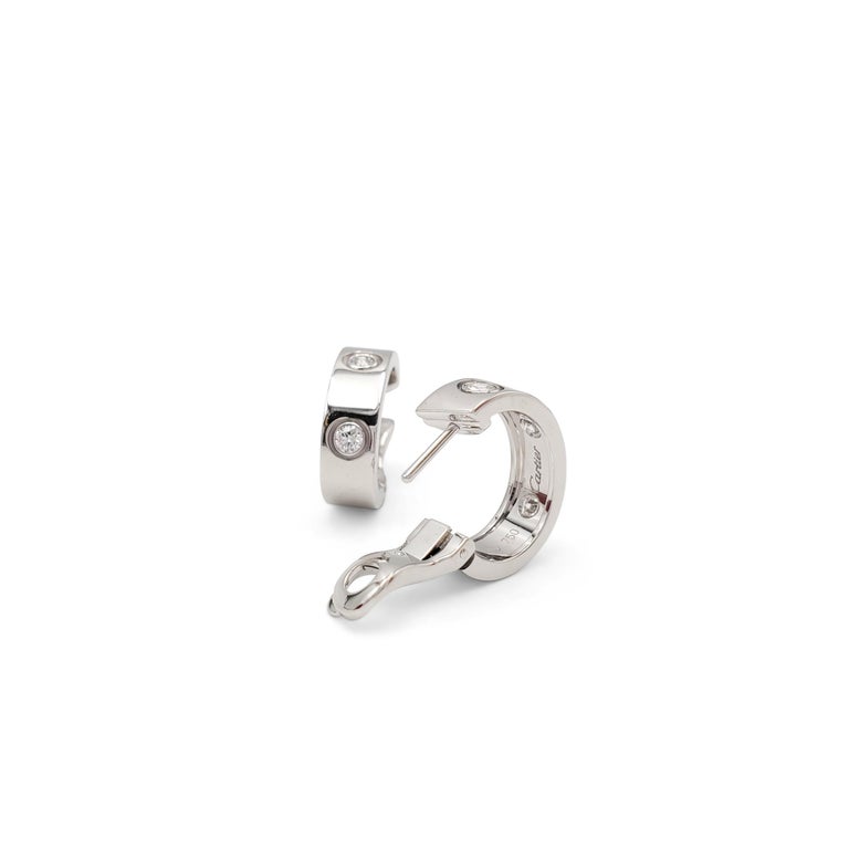 Cartier 'Love' White Gold Diamond Earrings at 1stDibs