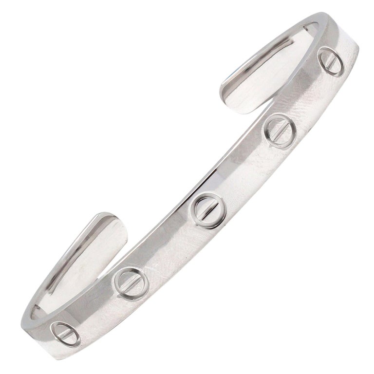 Cartier Love White Gold Open Cuff Bracelet at 1stDibs