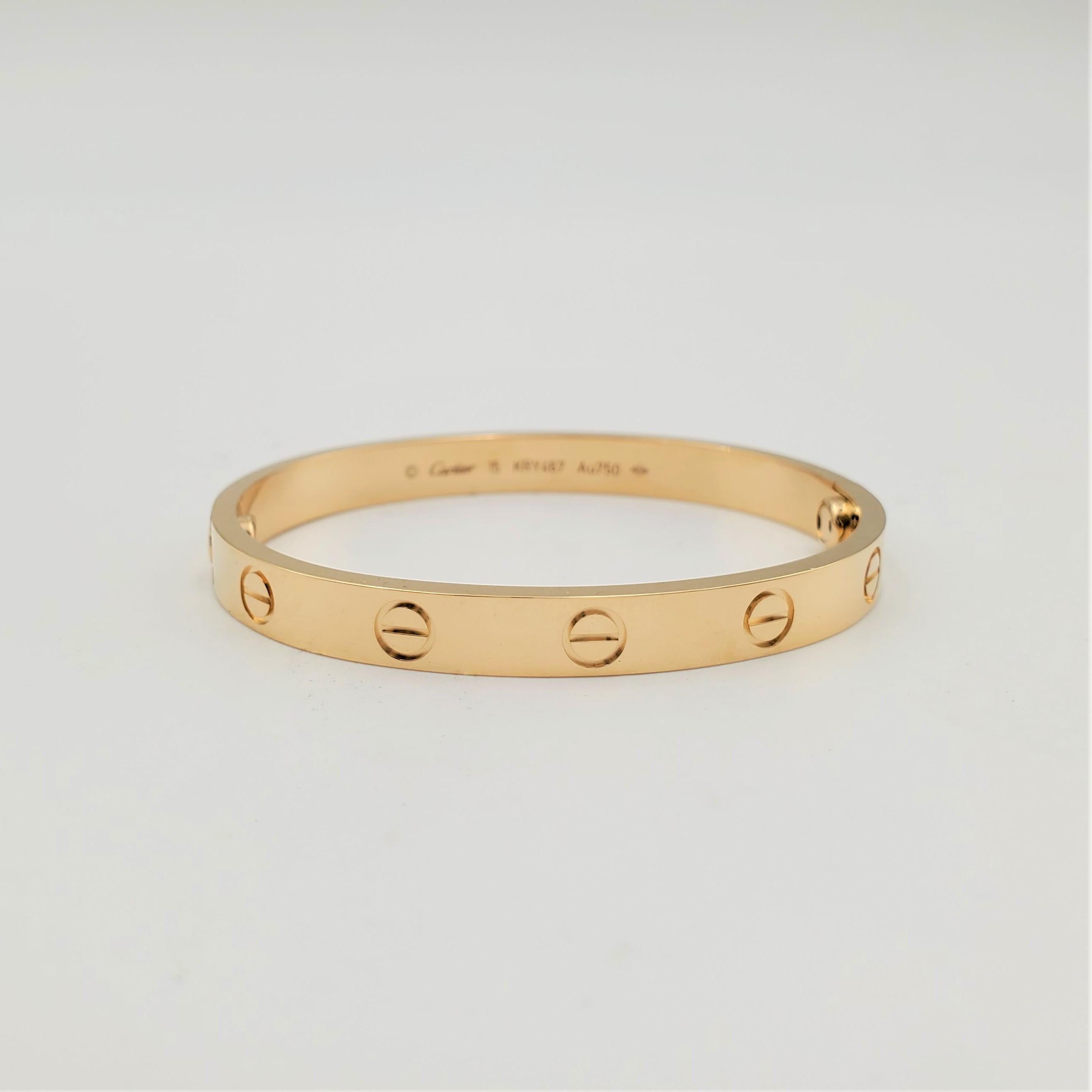 Cartier 'Love' Yellow Gold Bracelet at 1stDibs