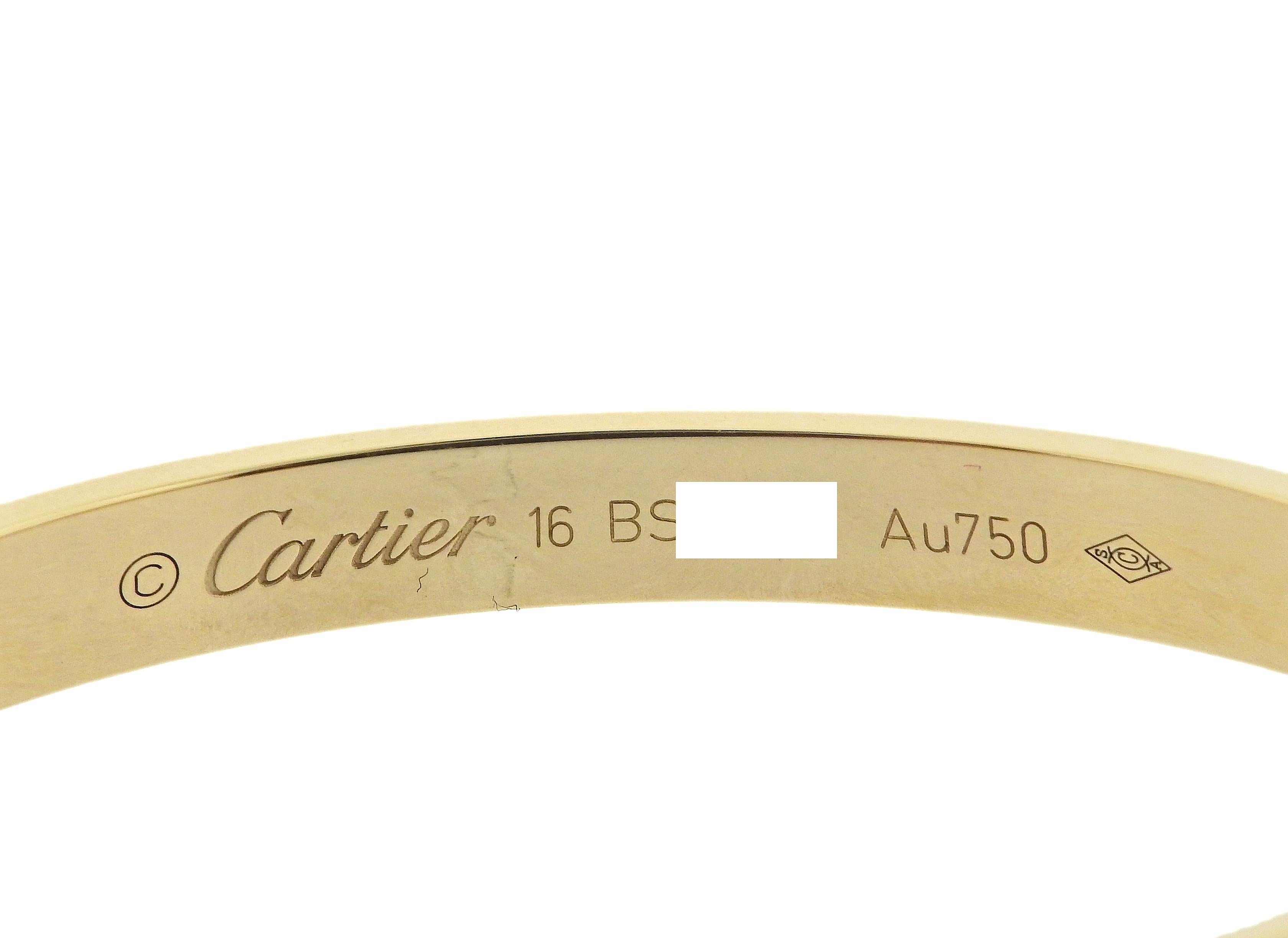 Cartier Love Yellow Gold Cuff Bracelet For Sale at 1stDibs | cartier ...