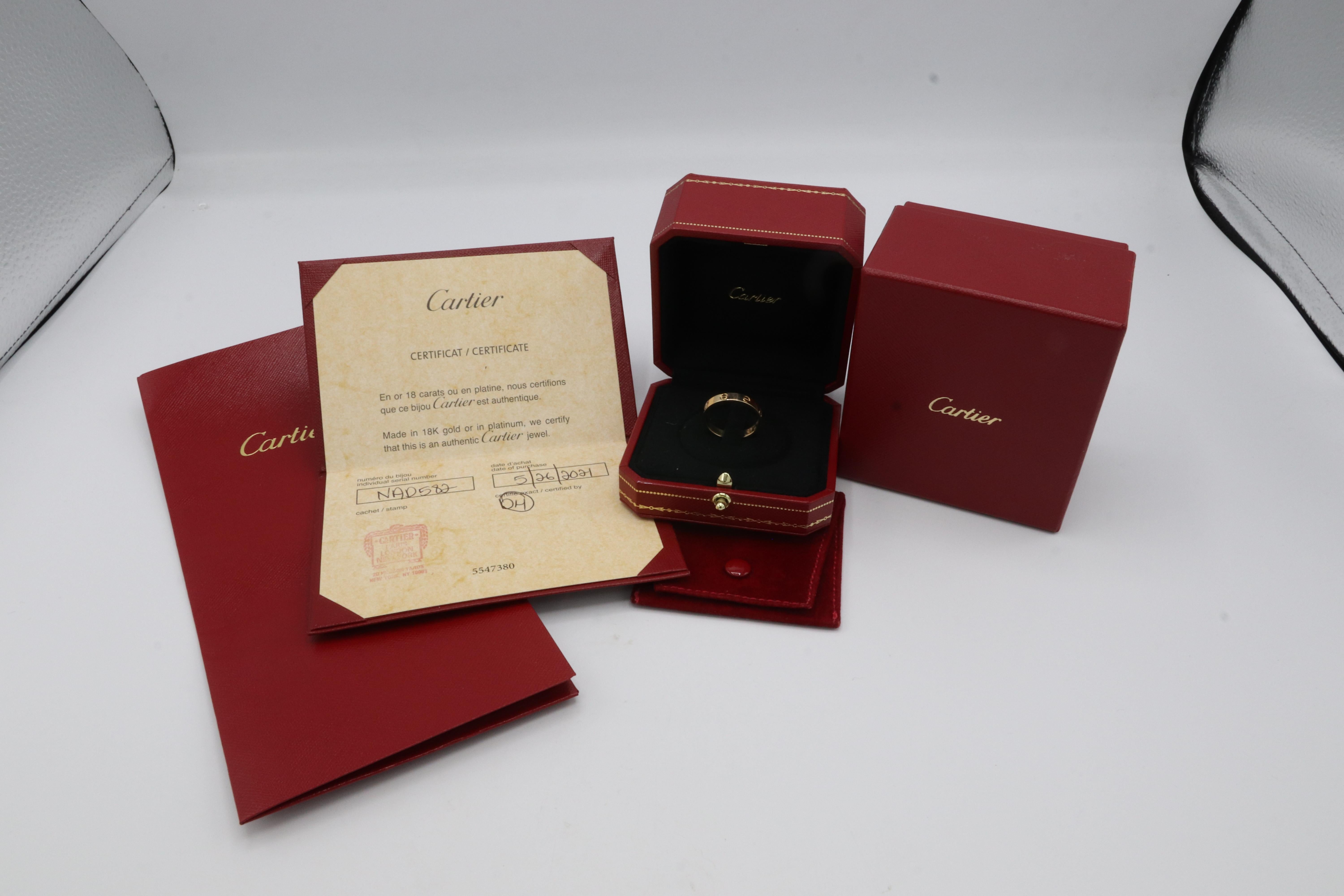 Cartier Love Yellow Gold Wedding Band Ring at 1stDibs