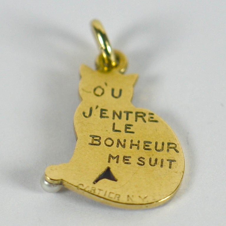 Cartier Lucky Black Cat Charm Pendant at 1stDibs | black cat lucky charm