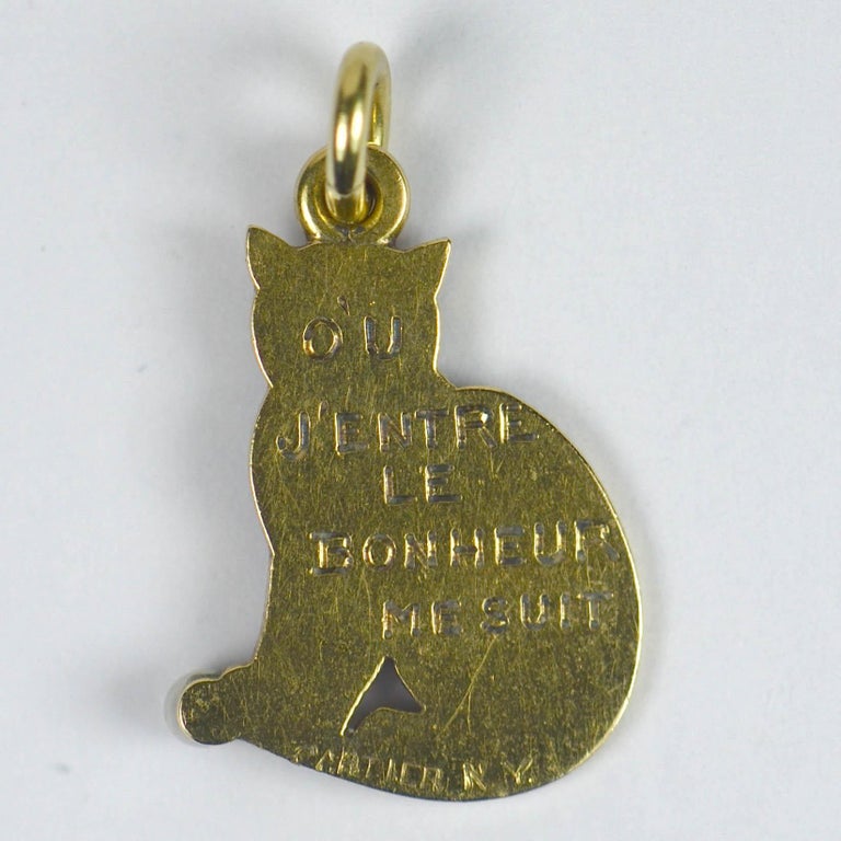 Cartier Lucky Black Cat Charm Pendant at 1stDibs | black cat lucky charm