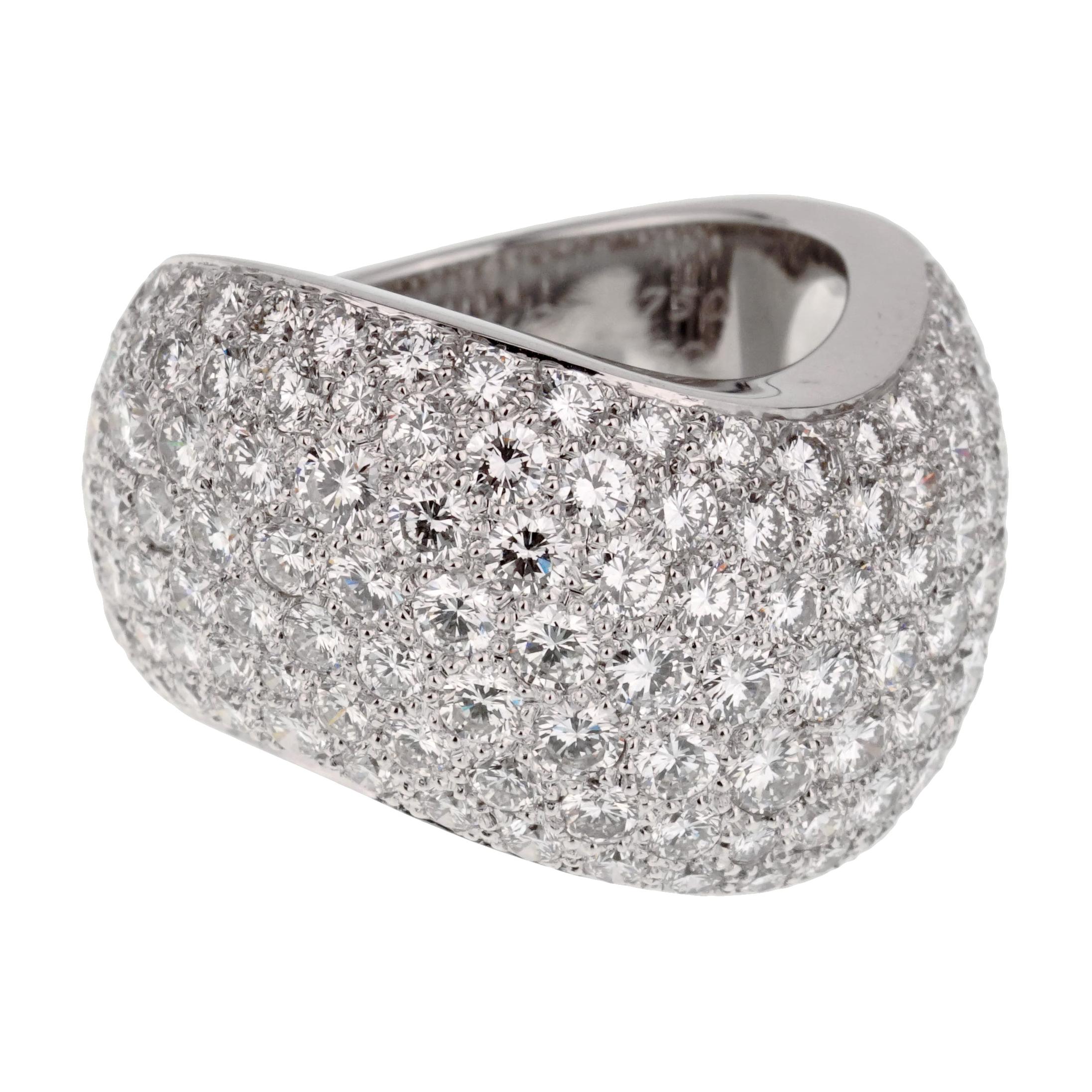 Cartier Magnificent Pave Diamond Wave Ring at 1stDibs | cartier wave ...