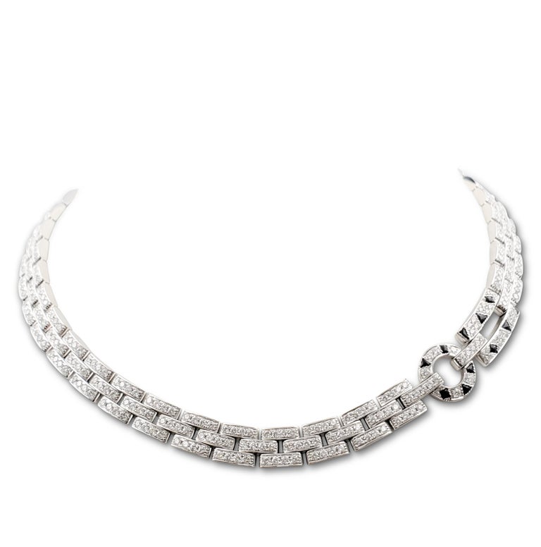Cartier Maillon Panthere White Gold Diamond and Onyx Necklace at ...