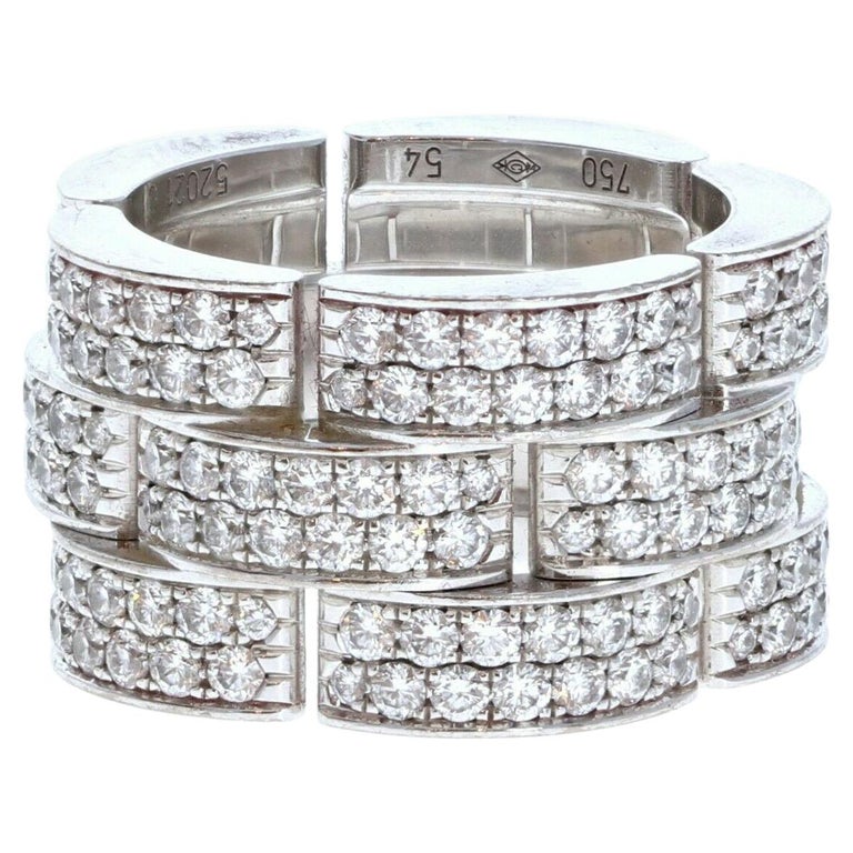 Cartier Maillon Panthere XL Diamond Band Ring 20.6g with Box For Sale ...